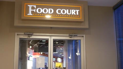 Motion of food court sign on wall inside... | Stock Video | Pond5