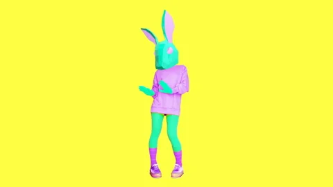 Motion gif art. Dancing Vanilla Bunny in... | Stock Video | Pond5