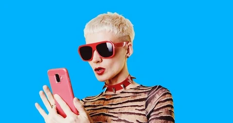 Motion gif design. Fashion model with sm... | Stock Video | Pond5