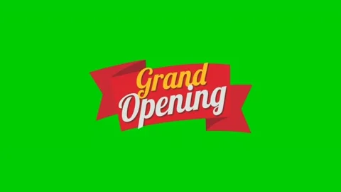motion graphic grand opening with green ... | Stock Video | Pond5