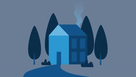 Motion graphics of 2d house. 2d house ro... | Stock Video | Pond5