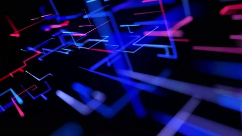 Motion graphics, sci-fi bg with flow of ... | Stock Video | Pond5