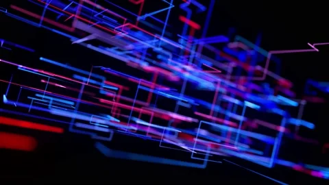 Motion graphics, sci-fi bg with flow of ... | Stock Video | Pond5