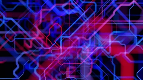 Motion graphics, sci-fi bg with flow of ... | Stock Video | Pond5