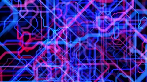 Motion graphics, sci-fi bg with flow of ... | Stock Video | Pond5