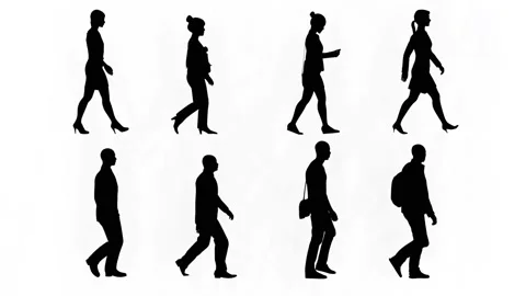 motion graphics set of people walking in... | Stock Video | Pond5