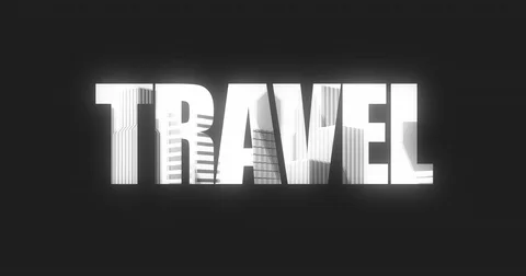 Motion Graphics Skyline Text - TRAVEL | Stock Video | Pond5