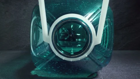 Motion inside large plastic bottle of wa... | Stock Video | Pond5