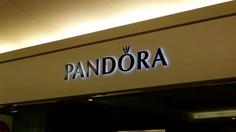 Motion of Pandora store sign on wall ins... | Stock Video | Pond5