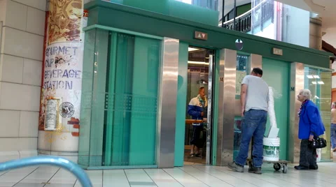 Motion of people taking elevator inside ... | Stock Video | Pond5