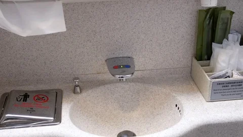 Motion of public washroom sink in the mo... | Stock Video | Pond5