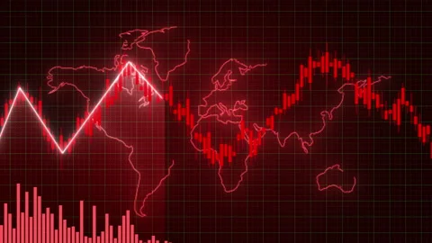 Motion of red candlestick graph chart of... | Stock Video | Pond5
