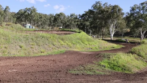 Motocross Riders Tackling Sharp Corners ... | Stock Video | Pond5