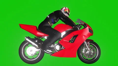 Motorbike Man Green Screen Animation (2) | Stock Video | Pond5