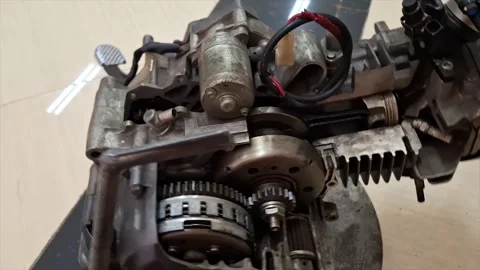 Motorcycle Engine Cross-Section Showing ... | Stock Video | Pond5