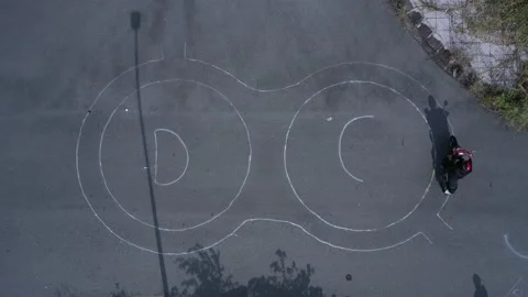 A motorcycle rider practices a figure ei... | Stock Video | Pond5