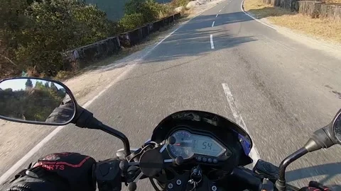 motorcycle rider view of different mount... | Stock Video | Pond5