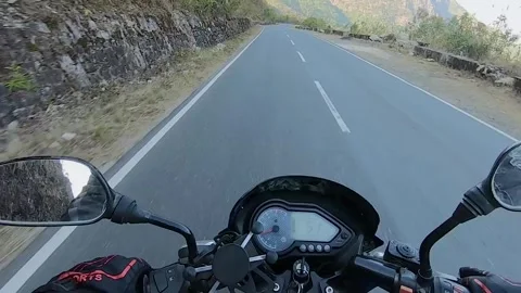 motorcycle rider view of different mount... | Stock Video | Pond5