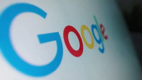 Motorized moving shot of Google logo on ... | Stock Video | Pond5