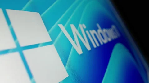 Motorized moving shot of Windows 11 logo... | Stock Video | Pond5