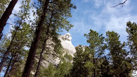 Mount Rushmore Faces Through the Trees, ... | Stock Video | Pond5