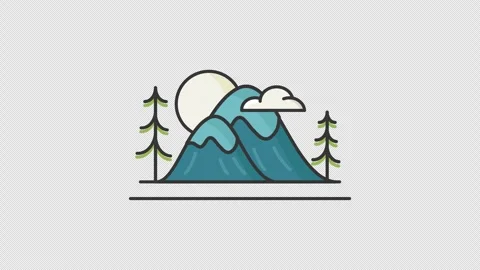 mountain adventure icon animation video,... | Stock Video | Pond5