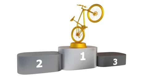 Mountain Bike Podium with Gold Silver an... | Stock Video | Pond5