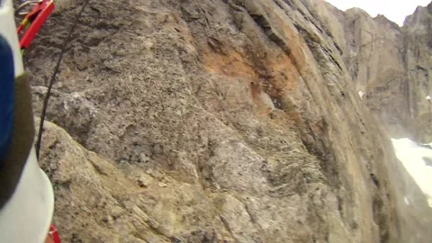 Mountain Climber at Belay Station on Gre... | Stock Video | Pond5