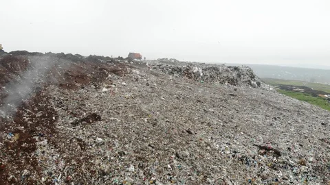 Mountain garbage, large garbage pile, de... | Stock Video | Pond5