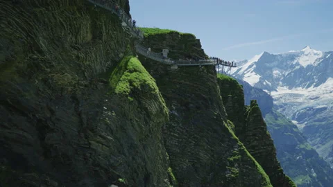 Mountain platform at Grindelwald First | Stock Video | Pond5