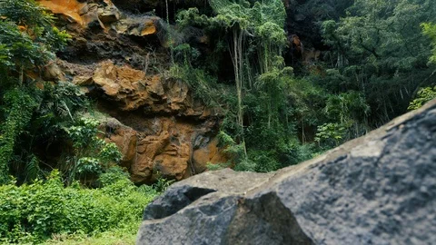 Mountain Side Reveal from Rock Rise Up | Stock Video | Pond5