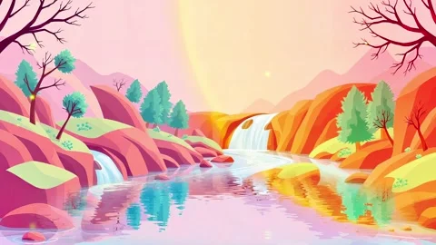 Mountain Waterfall Cartoon Stock Videos – Royalty-Free HD & 4K Videos ...