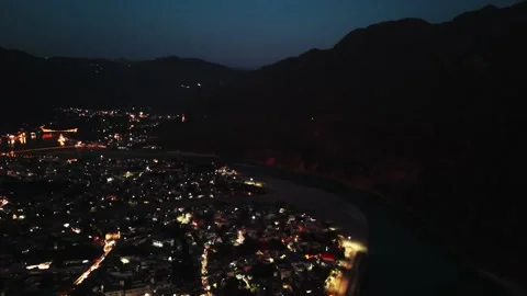 mountains near triveni ghat night view d... | Stock Video | Pond5