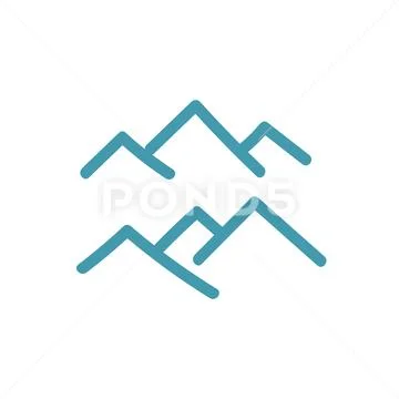 The mountains peak symbol. Icon or logo. Cartographic designation ...