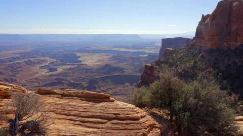 mountains with red rocks in Mesa Arch, C... | Stock Video | Pond5