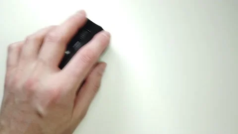 Mouse wireless closeup, hand tapping on ... | Stock Video | Pond5