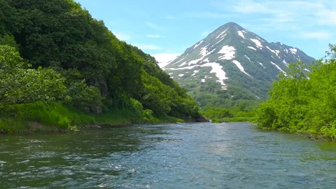 The mouth of the Larch river. Sea Safari... | Stock Video | Pond5