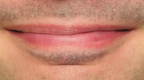 Mouth Smiling Men Lips Body Part 4K UHD | Stock Video | Pond5