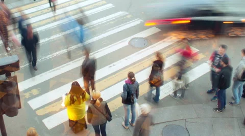 Movement of crowd in a city. People traf... | Stock Video | Pond5