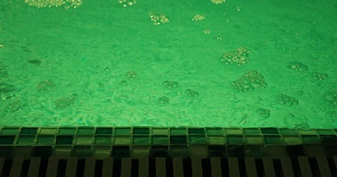 movement of water in the pool with green... | Stock Video | Pond5