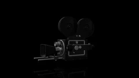 Movie Camera turns on itself - loop anim... | Stock Video | Pond5