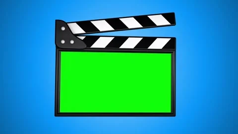 movie clapper animation green screen blu... | Stock Video | Pond5