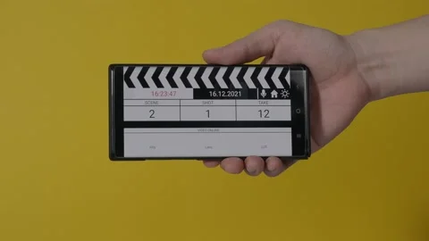 Movie clapper board interface. Digital n... | Stock Video | Pond5
