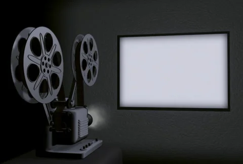 Movie Projector Screen Loop 3D (NTSC) | Stock Video | Pond5