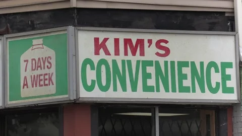 Movie set Kim's convenience store in Tor... | Stock Video | Pond5