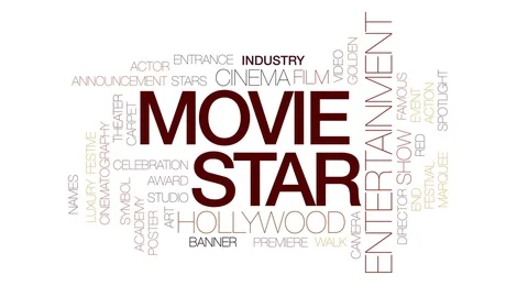 Movie star animated word cloud, text des... | Stock Video | Pond5