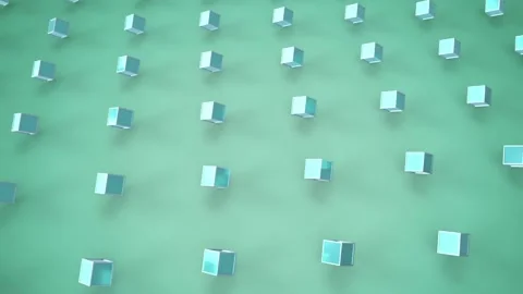 Moving 3D cubes on green background | Stock Video | Pond5