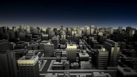 Moving around view of Smart city, night ... | Stock Video | Pond5