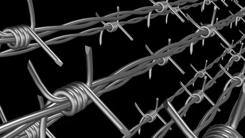 Moving Barbed Wire 3D Animation. Matte C... | Stock Video | Pond5