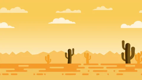 Moving cartoon desert landscape backgrou... | Stock Video | Pond5